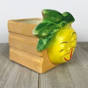 HCI | Accents | Vintage Anthropomorphic Kitsch Lemon Head Planter ...